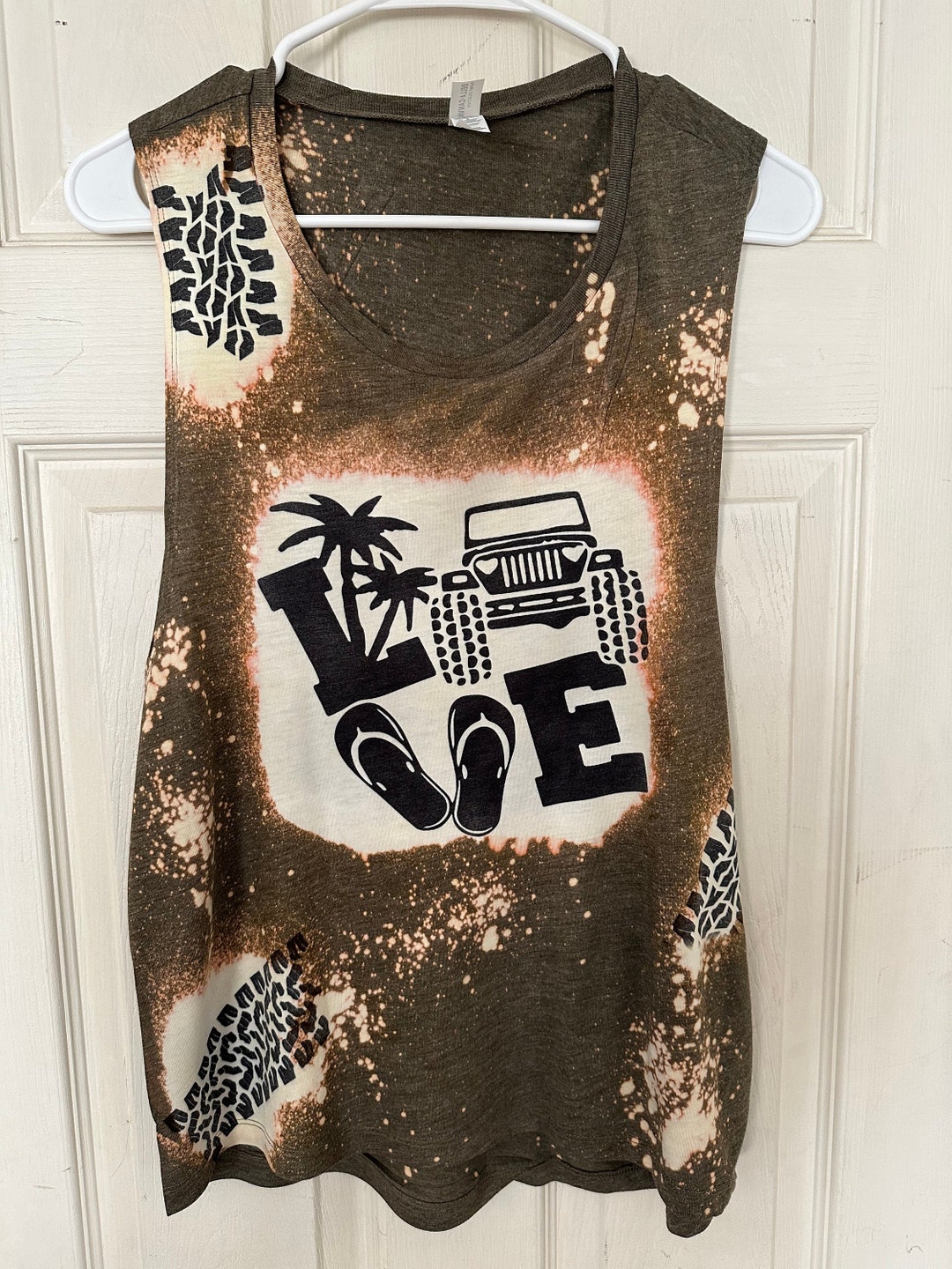 Tire Tread Jeep Tank, Summertime Tank, Jeeplife Tank, Tire Tread Bleach ...