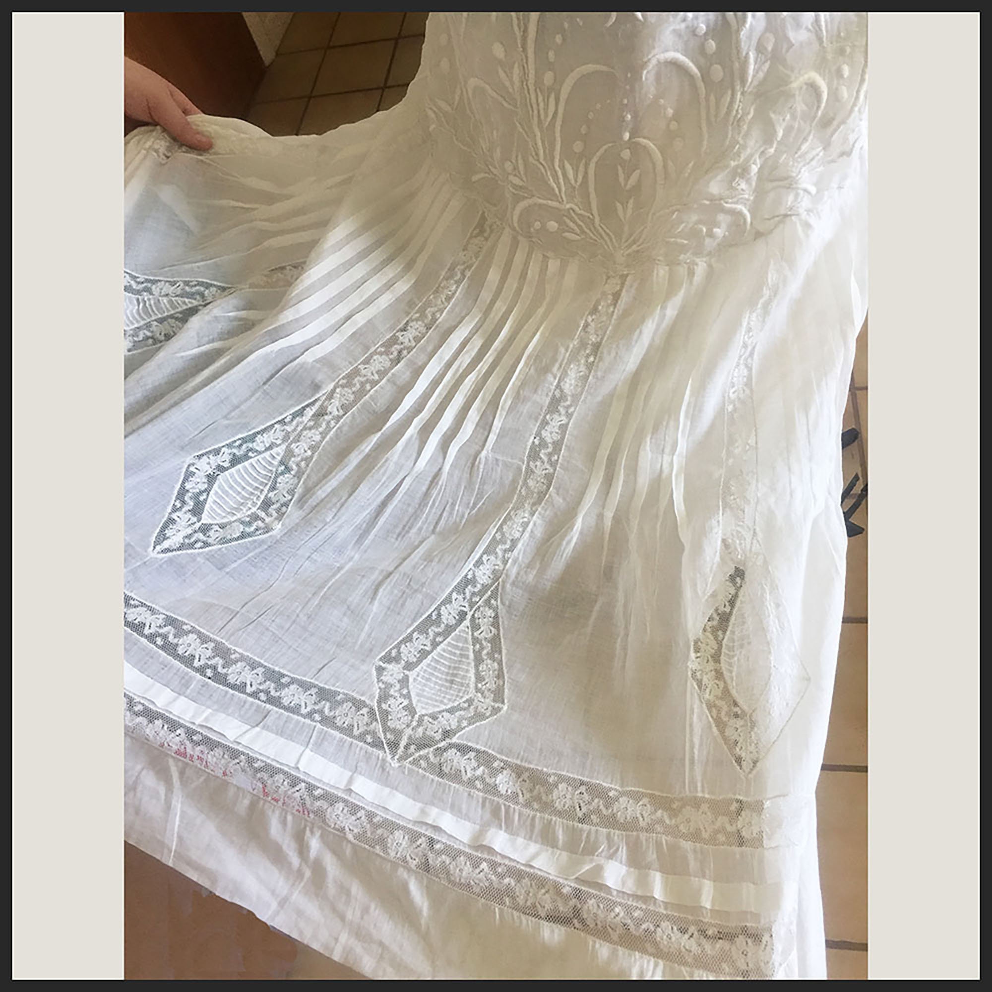 Antique Handmade Edwardian Batiste Cotton and Lace Full Length Dress - Etsy