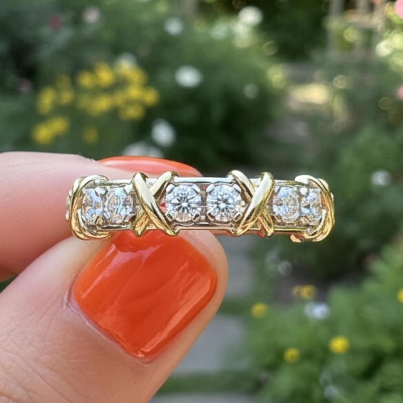 X Eternity Ring Two Tone - Etsy