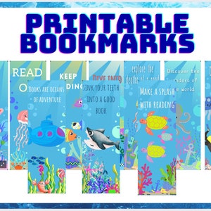 Reading | Under Sea Friends Bookmark | Digital Print | Printable ...