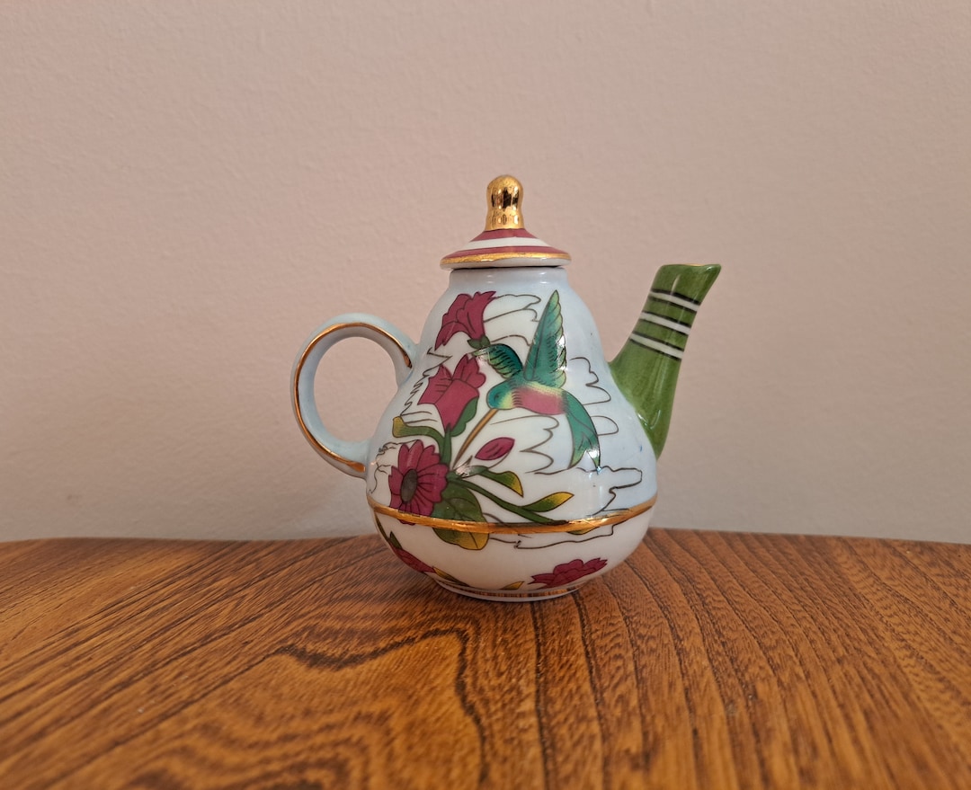 Vintage Porcelain Miniature Hummingbird Teapot - Etsy