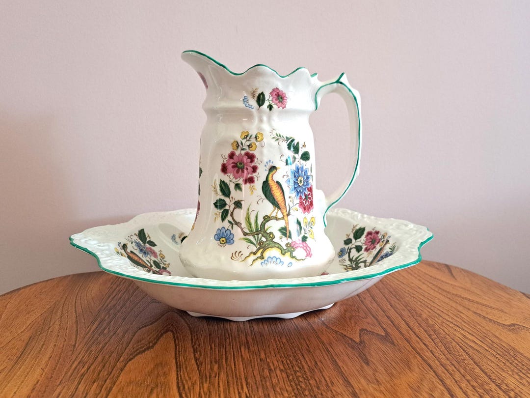 Vintage James Kent England Pitcher & Basin Set Vintage Old Foley - Etsy