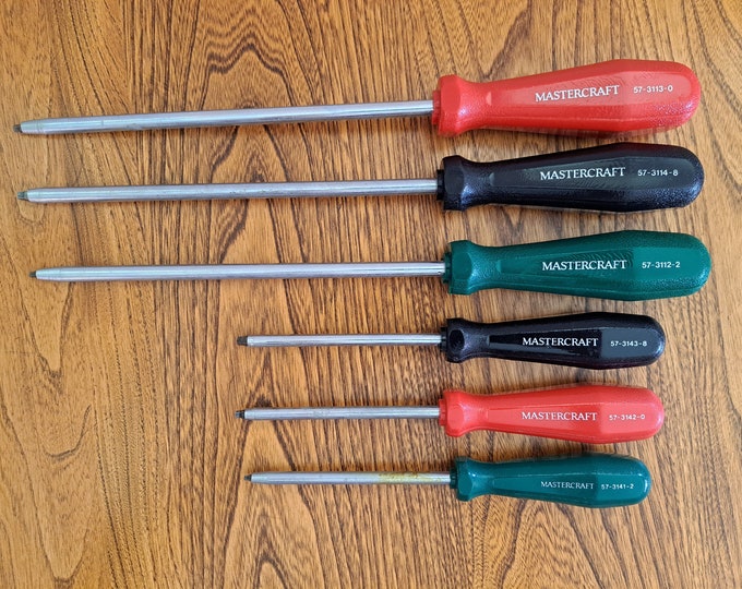 Vintage 1977 Mastercraft 6 Piece Square Head Screwdriver Set - Etsy