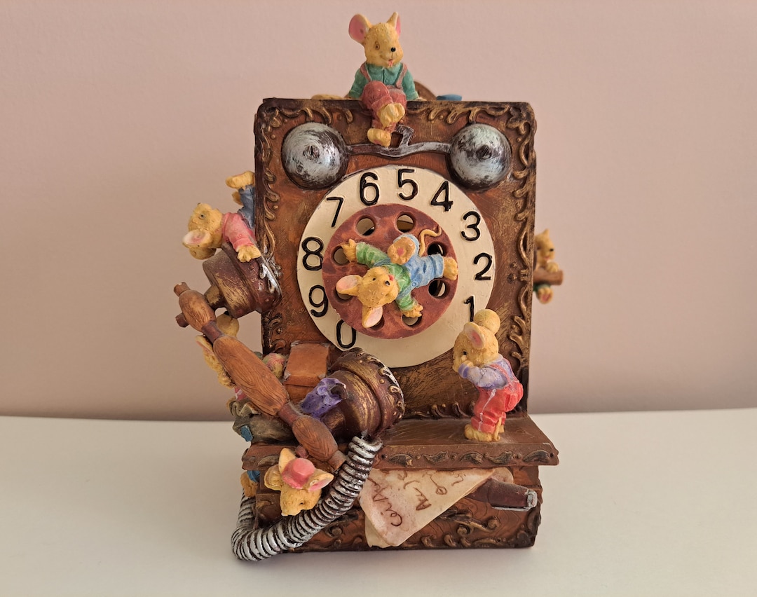 Vintage Telephone Music Box Animated Mice - Etsy