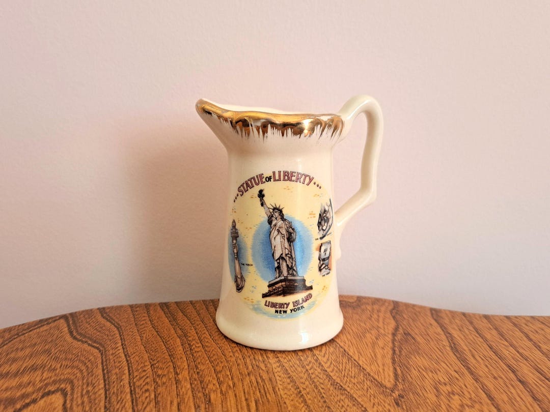 Vintage Statue of Liberty Miniature Ceramic Pitcher - Etsy
