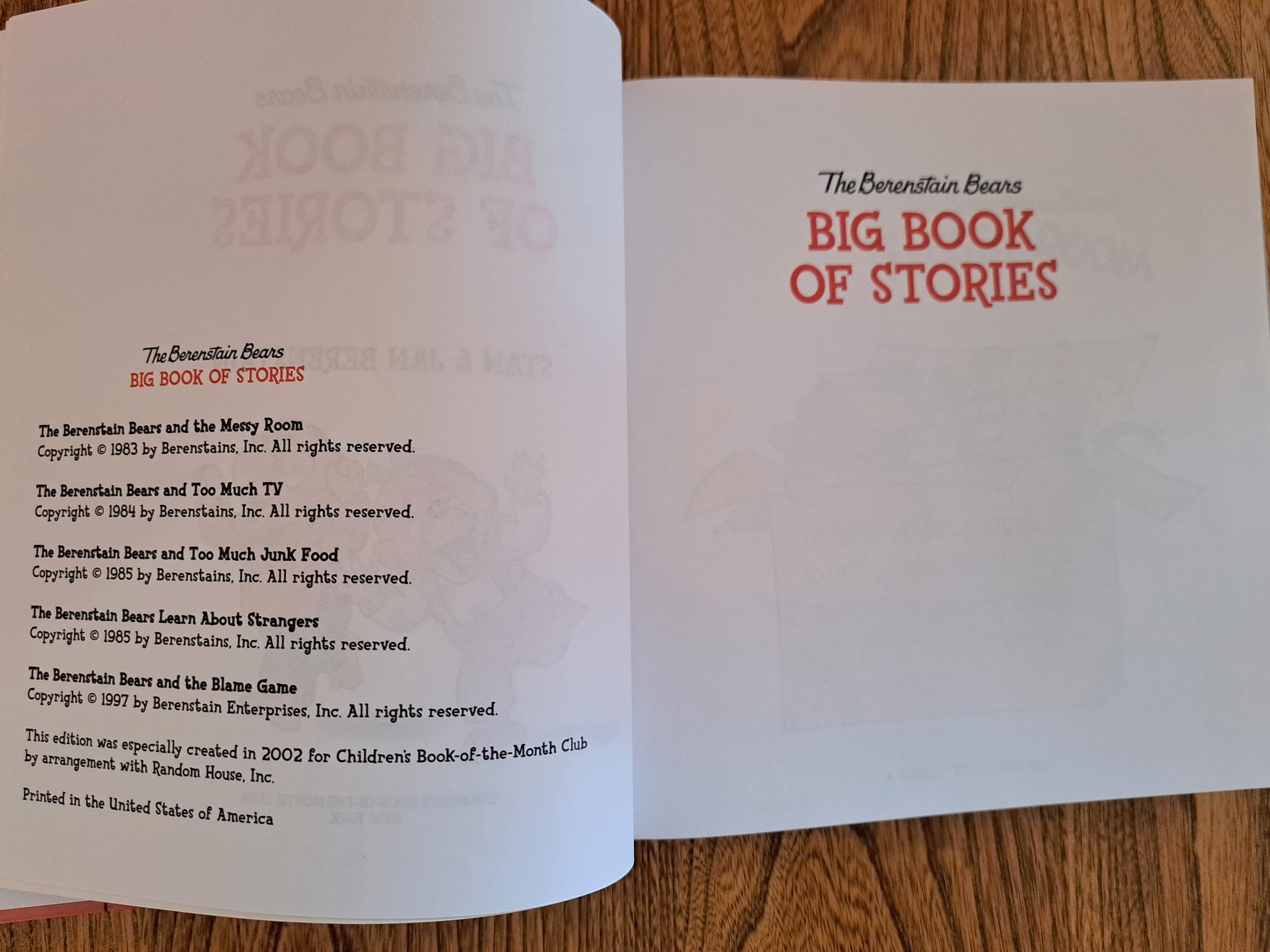 The Berenstain Bears Big Book of Stories Hardcover Book - Etsy