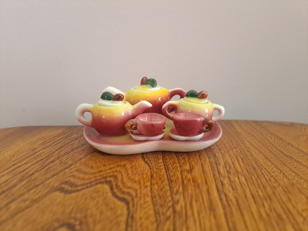 Vintage Ceramic Apple 11 Piece Miniature Tea Service Set - Etsy