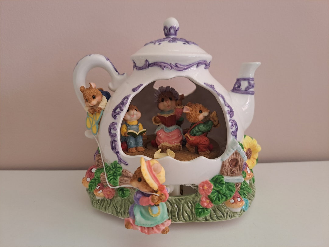 Vintage Teapot Music Box Animated Mice - Etsy Canada