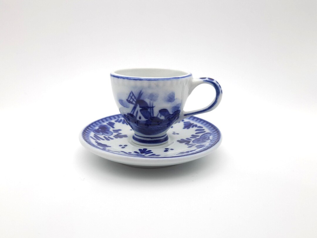 Delft Blue 687 Vintage Mini Tea Cup & Saucer Set - Etsy