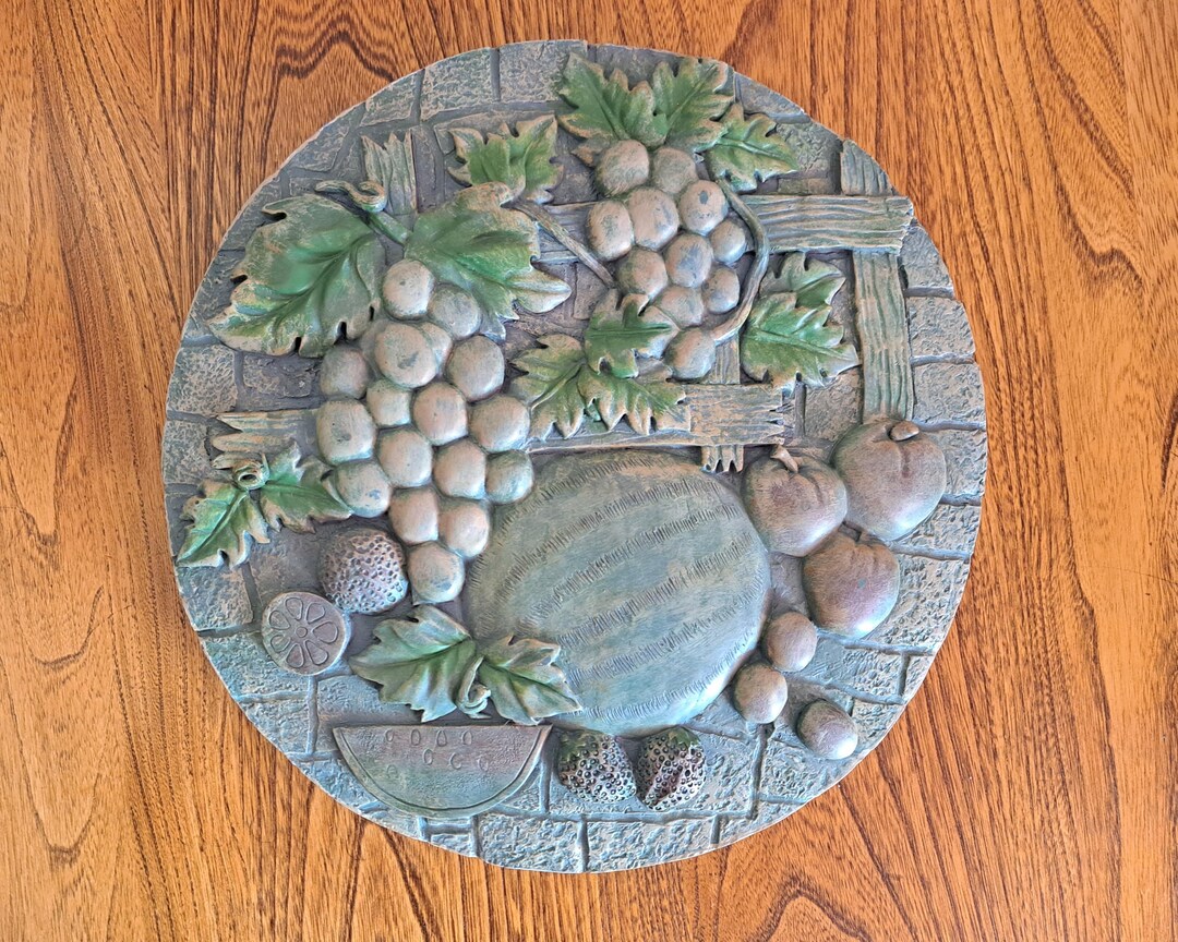 Vintage Resin Stepping Stone Rustic Grapes Garden Decor - Etsy