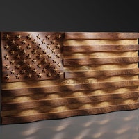 DIY Waving Wood American Flag - Digital Build Plans / Woodworking / How ...
