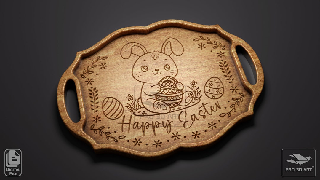 Easter Tray - CNC Files for Wood (svg, Dxf, Eps, Ai, Pdf) - Etsy