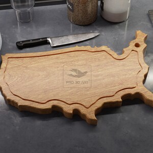 USA Map Cutting Board - CNC Files for Wood (svg, Dxf, Eps, Pdf, Ai) - Etsy