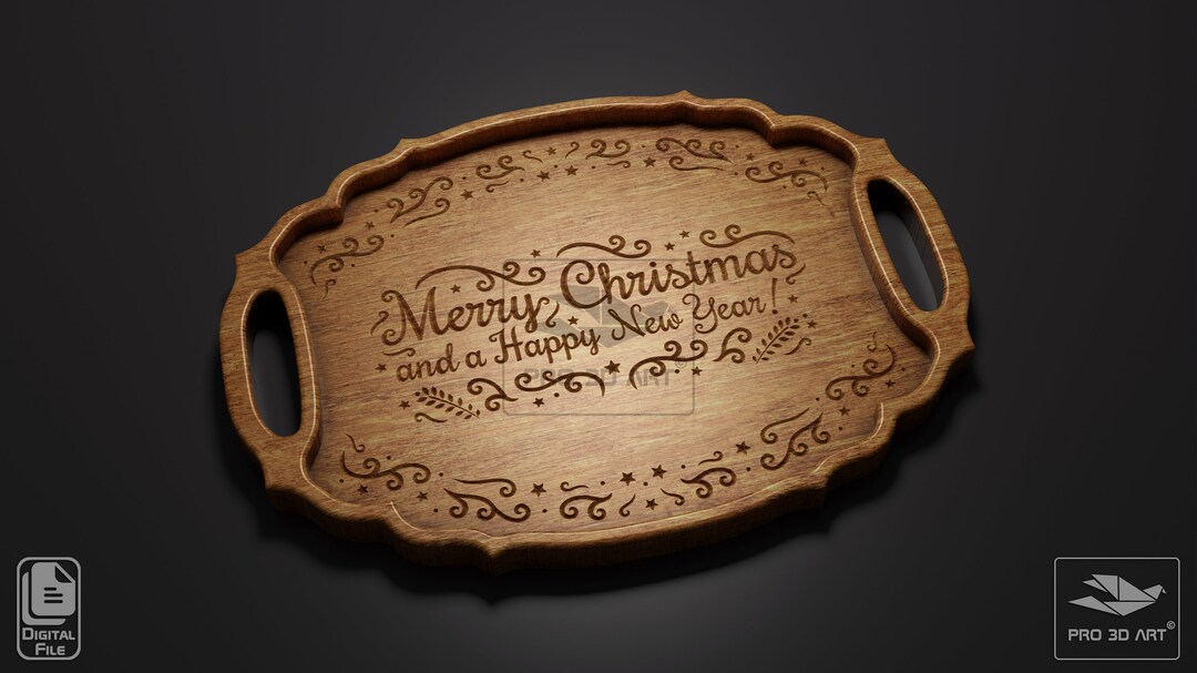 Christmas Tray - CNC Files for Wood (svg, Dxf, Eps, Ai, Pdf) - Etsy