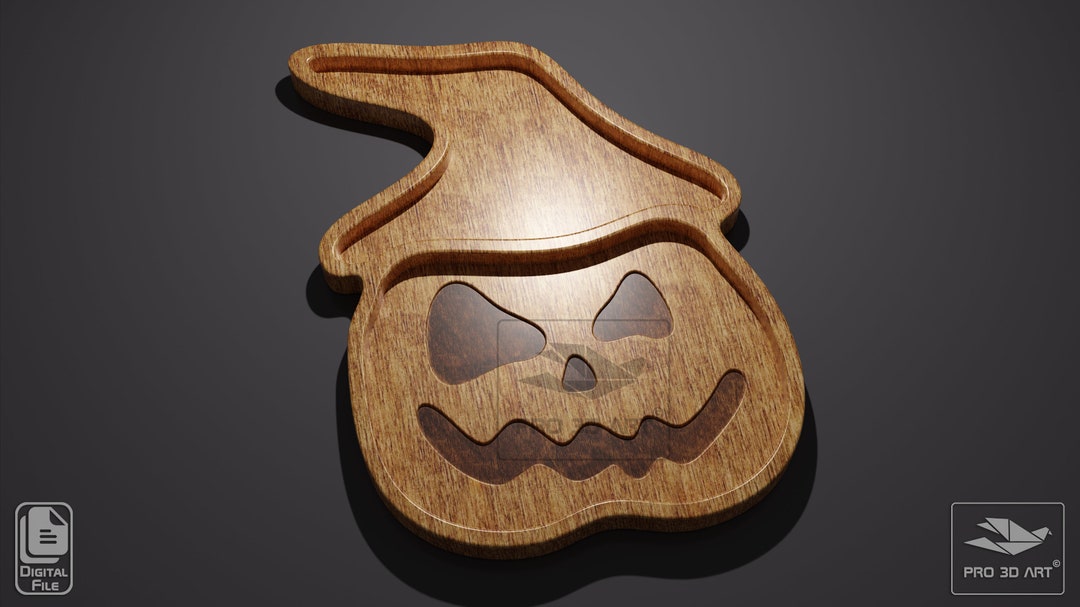 Pumpkin Tray V3 - CNC Files for Wood (svg, Dxf, Eps, Ai, Pdf, Stl) - Etsy
