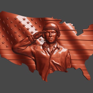 USA Flag and Map - Soldier - Pack - CNC Files for Wood, 3D STL Models ...