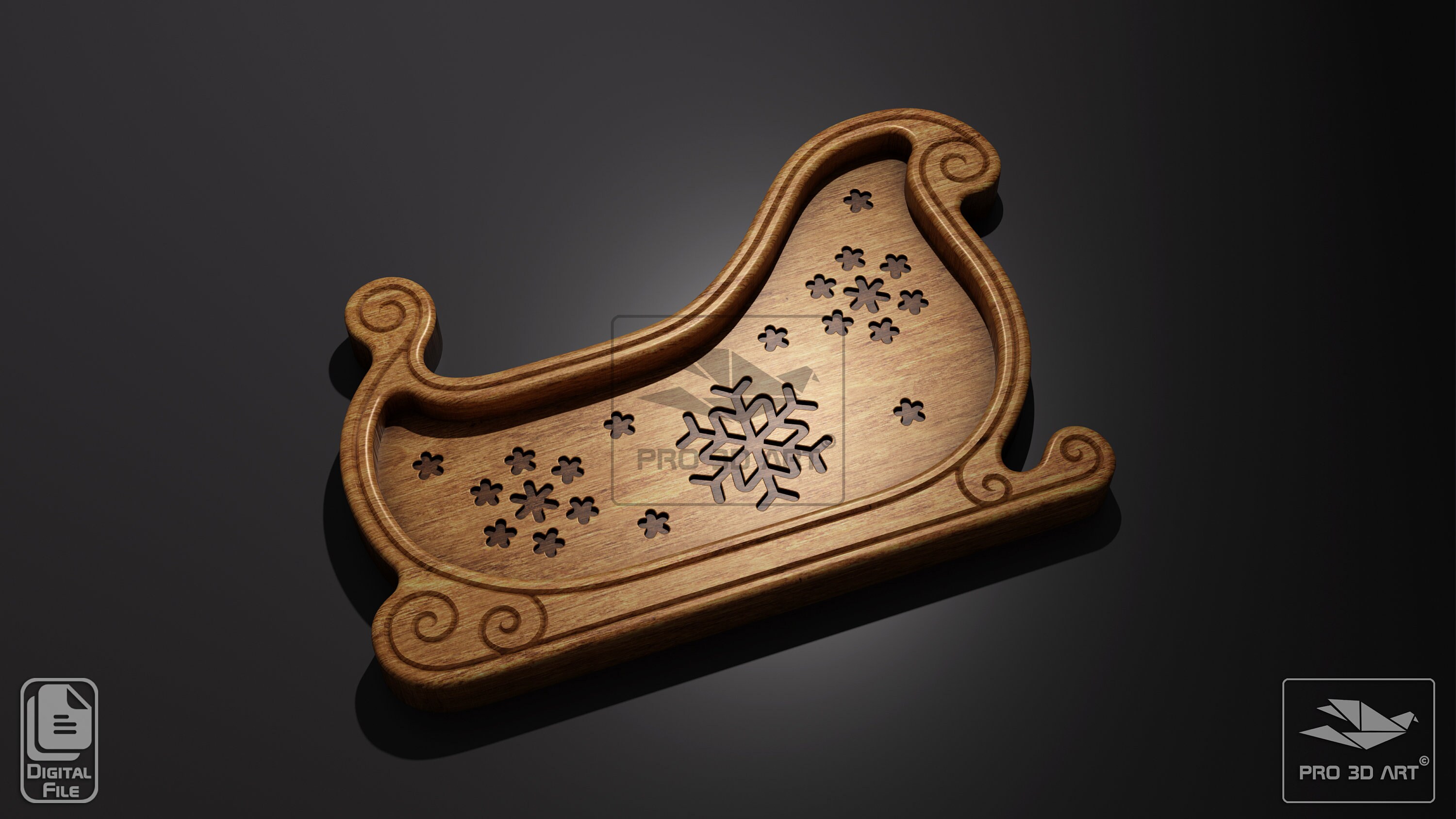 Santa Sleigh Tray - CNC Files for Wood (svg, Dxf, Eps, Ai, Pdf) - Etsy