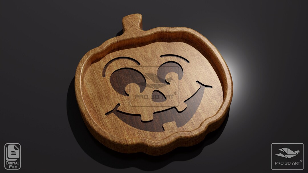 Pumpkin Tray V4 - CNC Files for Wood - Etsy