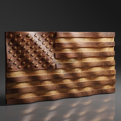 USA Flag CNC Files for Wood 3D STL Model - Etsy