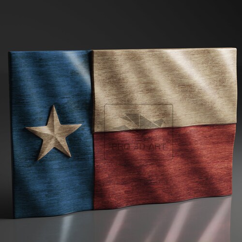 3d Cnc File Wavy Texas Flag STL Model Dxf Eps Ai Svg - Etsy