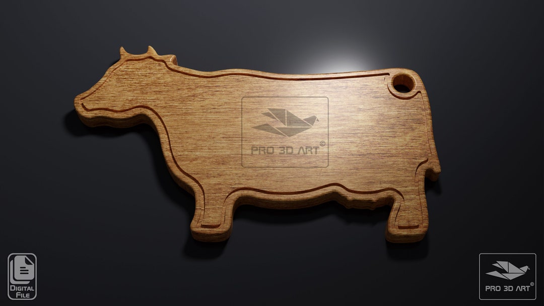 Cow Cutting Board - CNC Files for Wood (svg, Dxf, Eps, Pdf, Ai) - Etsy