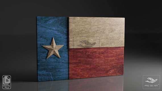 Texas Flag CNC Files for Wood 3D STL Model - Etsy