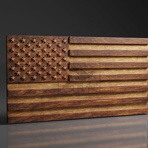 USA Flag CNC Files for Wood 3D STL Model - Etsy