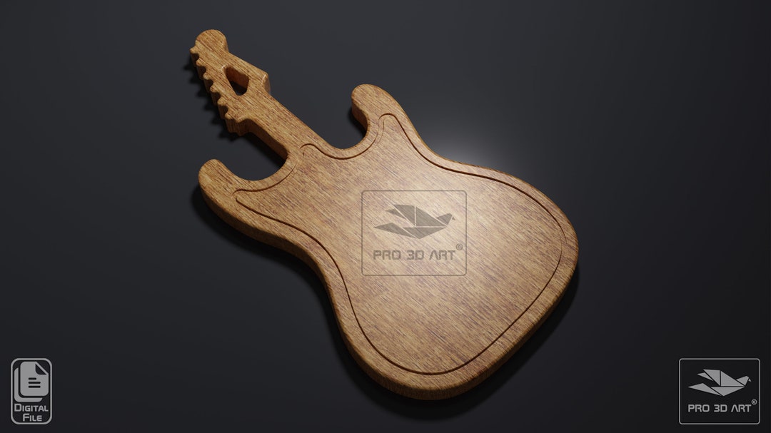 Guitar Cutting Board - CNC Files for Wood (svg, Dxf, Eps, Pdf, Ai, Stl ...
