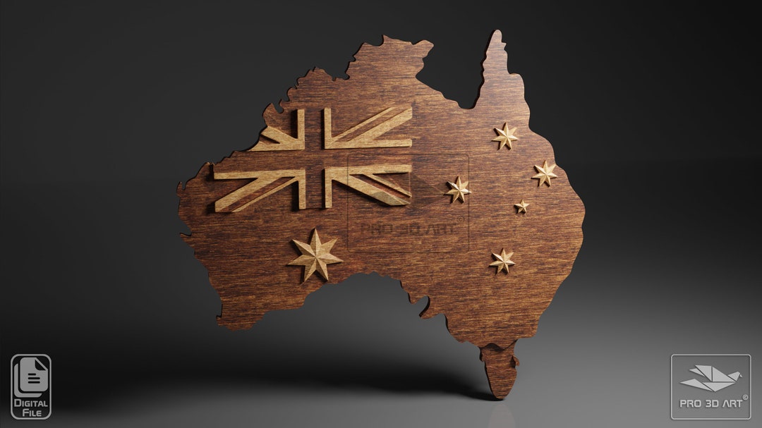 Australia Map - CNC Files for Wood, 3D STL Model - Etsy