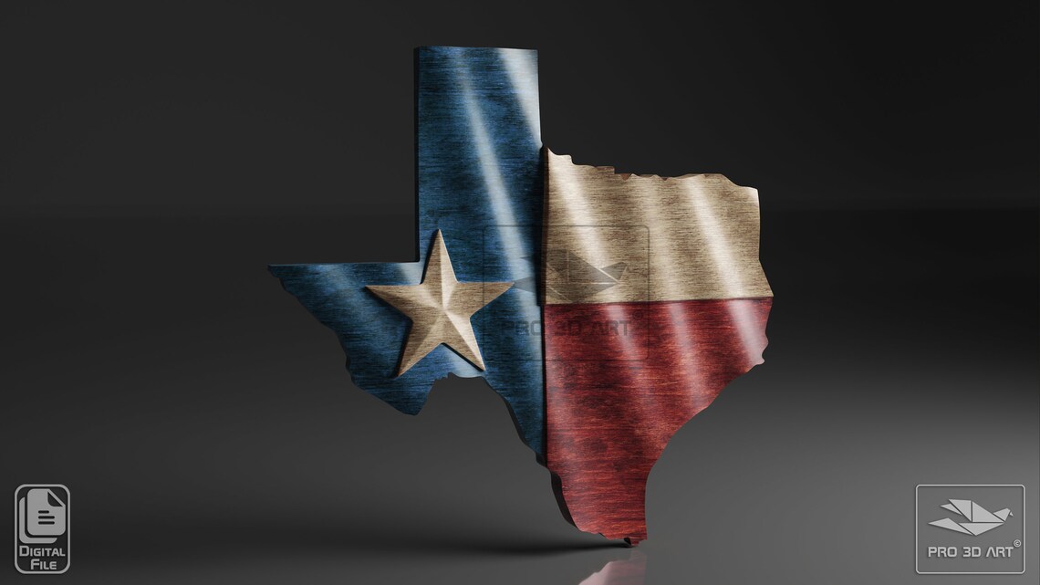 Texas Flag and Map Pack CNC Files for Wood 3D STL Models - Etsy