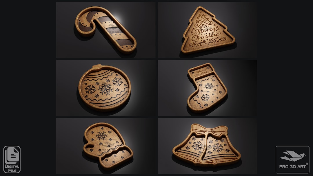 Christmas Trays Pack 2 - CNC Files for Wood (svg, Dxf, Eps, Ai, Pdf) - Etsy