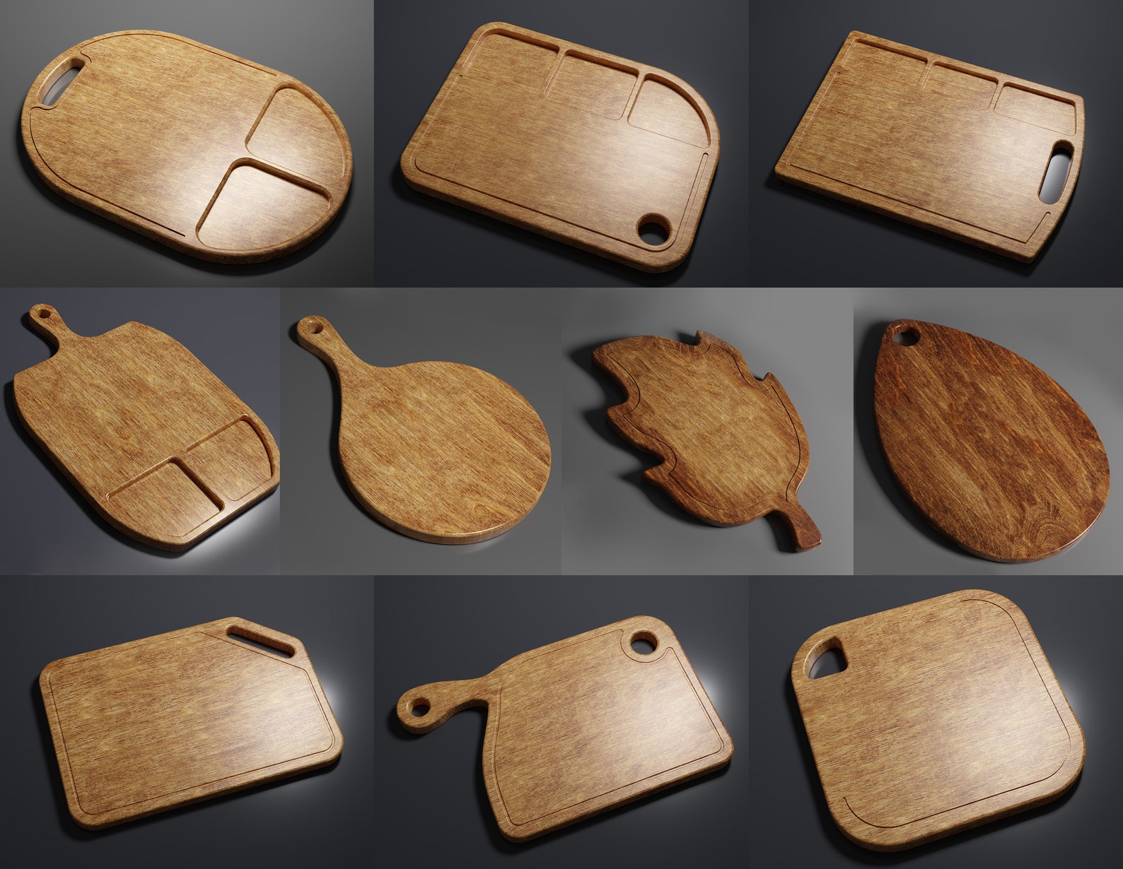 Cutting Board Set of 10 CNC Files for Wood svg dxf eps | Etsy