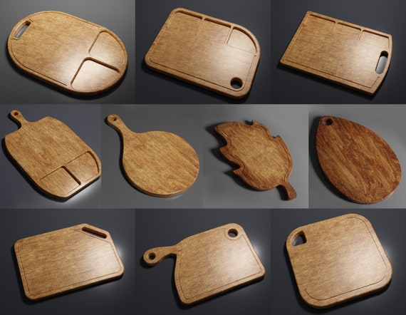 Cutting Board Set of 10 CNC Files for Wood svg dxf eps | Etsy