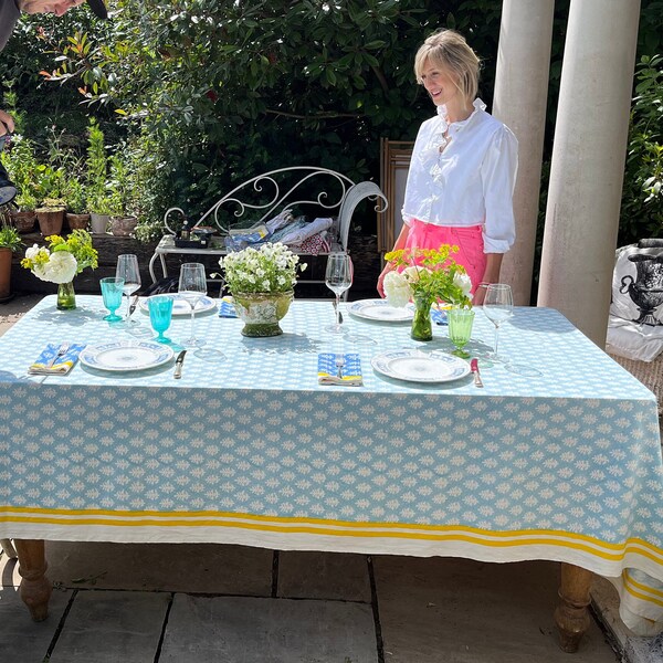 Block Print Tablecloth - Etsy