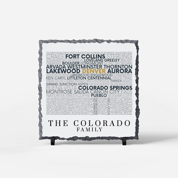 Custom Colorado State Stone Slate US State Rock Slate Photo | Etsy