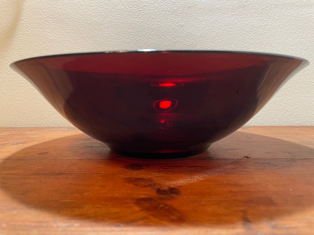 Vintage Anchor Hocking Ruby Red Bowl - Etsy