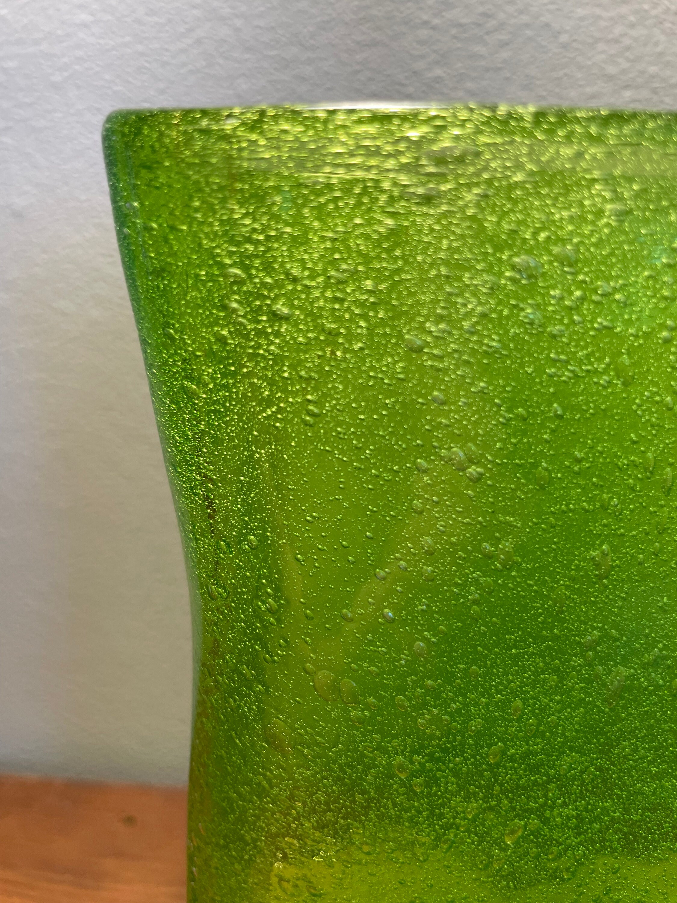 Green Bubble Glass Vase - Etsy