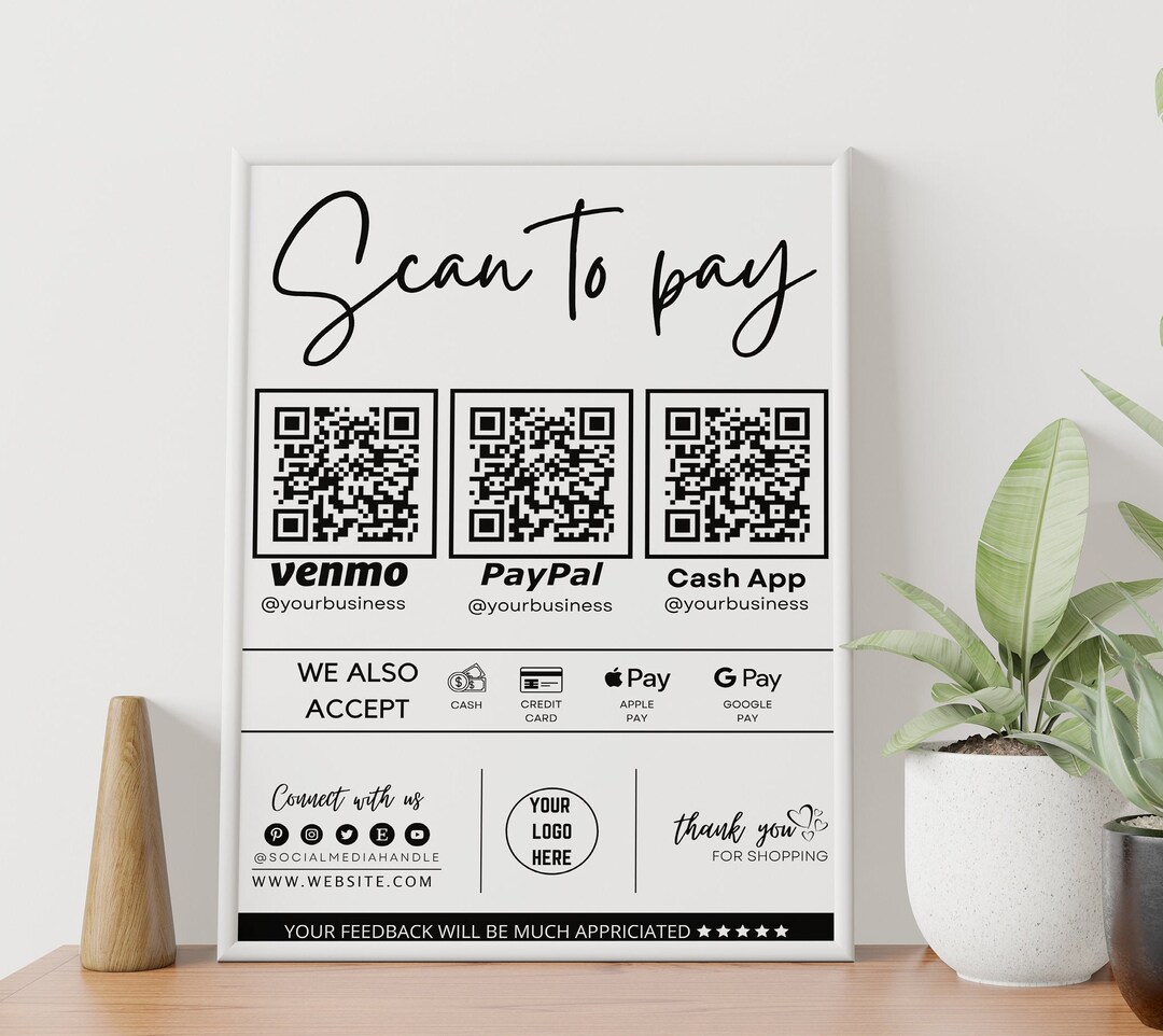 Scan to Pay, QR Code Scan to Pay Template, Scan to Pay Sign, Payment ...