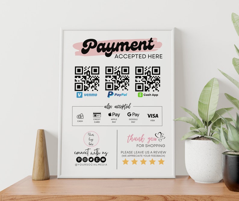 Printable Scan to Pay Template Editable Scan to Pay Sign - Etsy