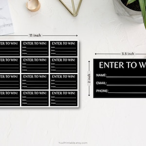 Printable Raffle Tickets, Enter to Win Tickets, Printable Enter to Win ...