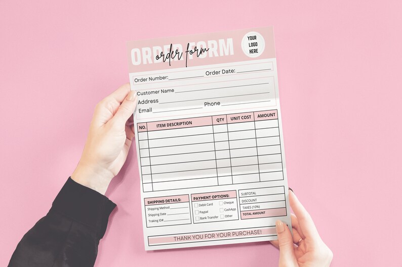 Editable Order Form Template Printable Small Business Order - Etsy