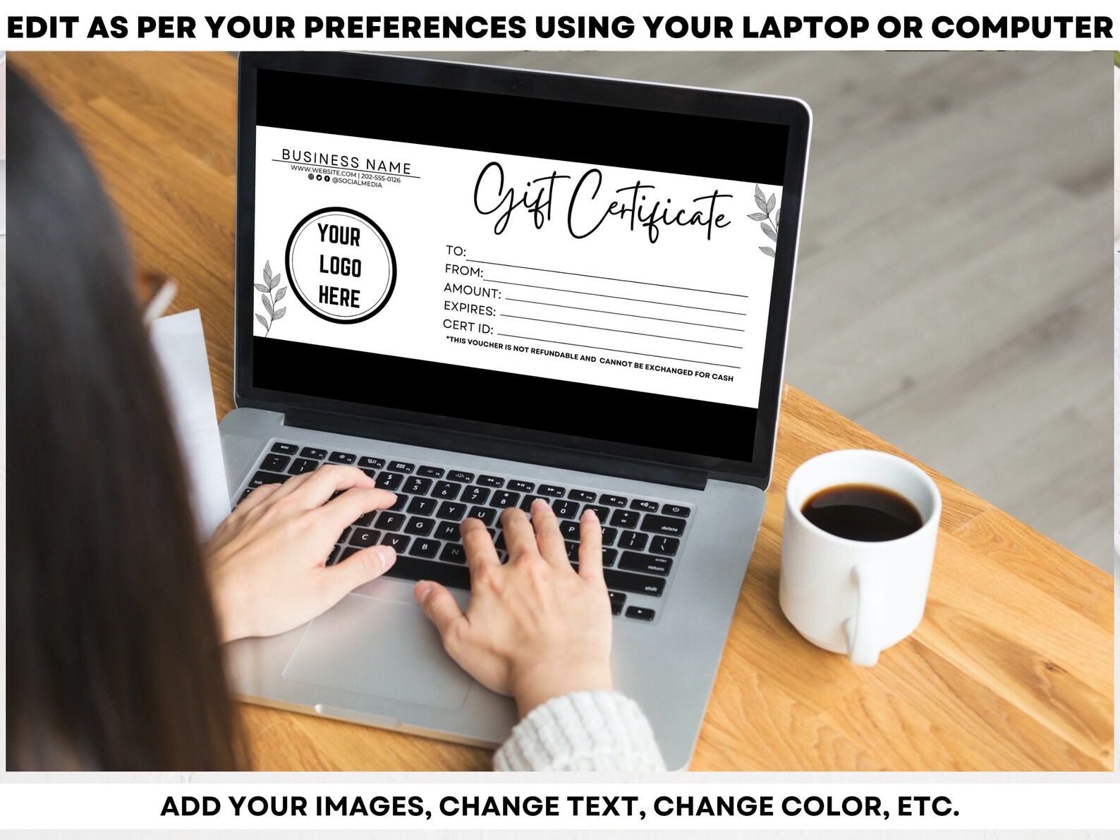 Gift Certificate Template Printable Gift Voucher Template DIY Gift Card ...