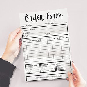 Editable Order Form Template Printable Small Business Order - Etsy