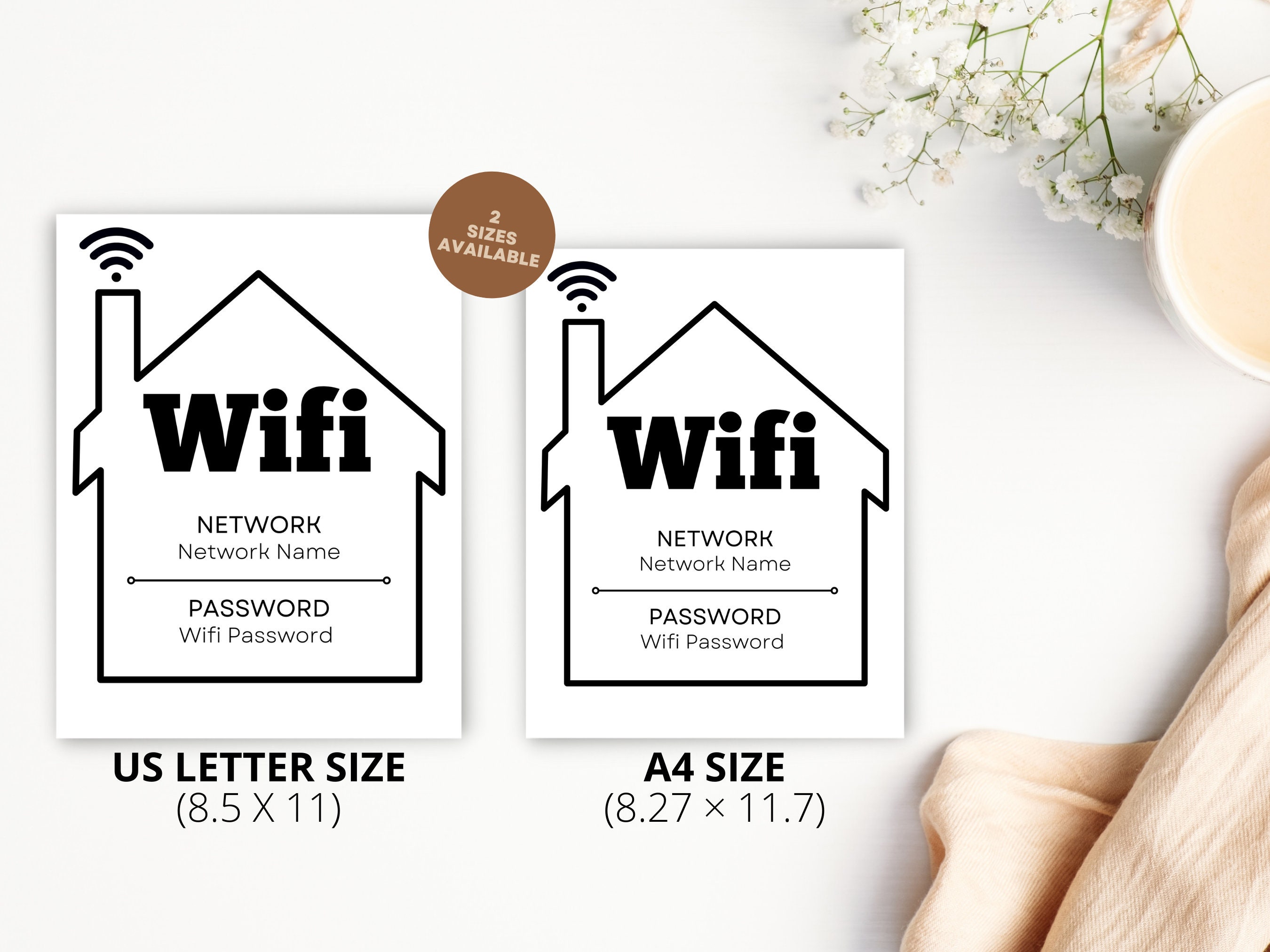 Wifi Password Sign Editable Wifi Sign Wifi Password Sign - Etsy