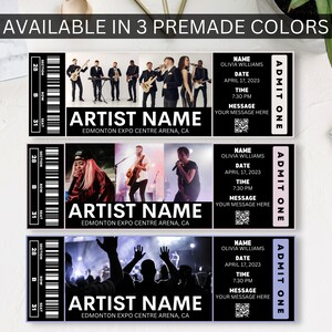 Concert Ticket Template, Editable Event Ticket Canva Template, Custom Concert Ticket Gift ...