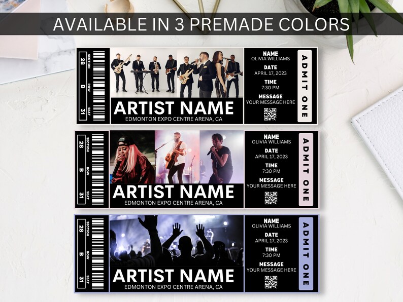 Concert Ticket Template Editable Event Ticket Canva Template - Etsy