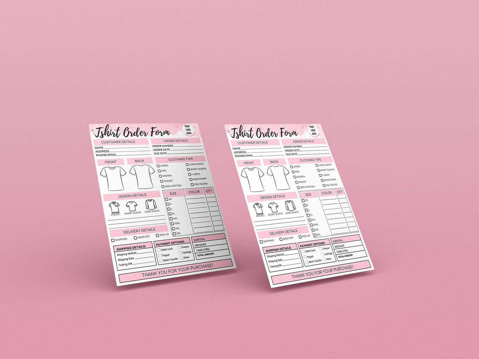 Shirt Order Form Template T Shirt Order Form Template - Etsy