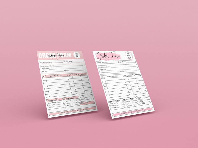 Editable Order Form Template Printable Small Business Order - Etsy