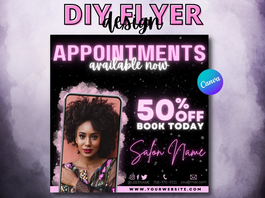 Editable Book Now Flyer DIY Appointments Available Booking Template ...