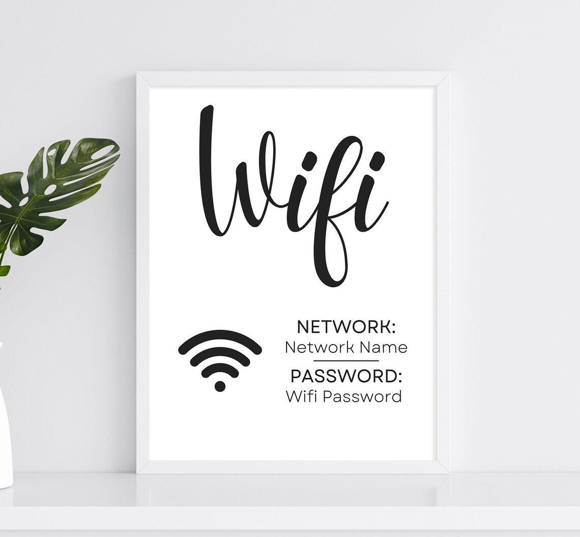 WIFI Password Sign Template Printable Guest Wi-fi Signs - Etsy